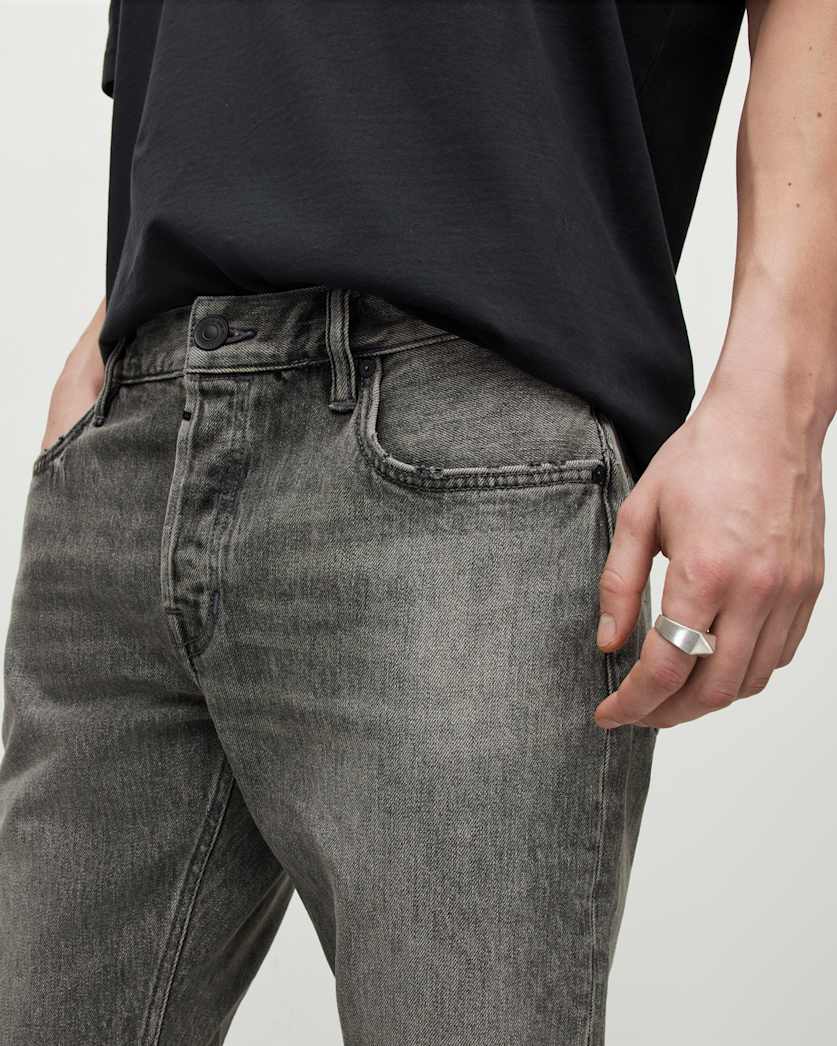 Rex Slim Fit Soft Stretch Denim Jeans HEAVY WASHED BLACK | ALLSAINTS